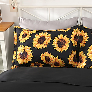 Wowelife Sunflower Bedding Set Sunflower Full Size Comforter Sets, 5 Piece Floral Bag in a Bag, Premium Sunflower Single Bed Set for Girls with Comforter, Flat Sheet, Fitted Sheet and 2 Pillowcases