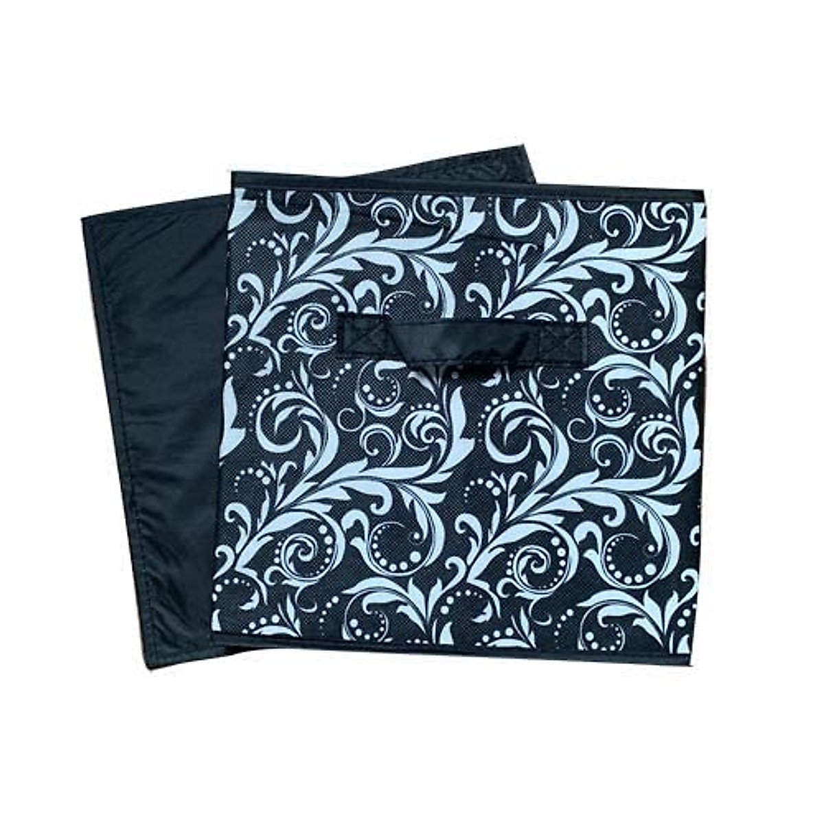 Shonpy Home Storage Box Household Organizer Fabric Cube Bins Basket Container, 6 packs, Black Flower