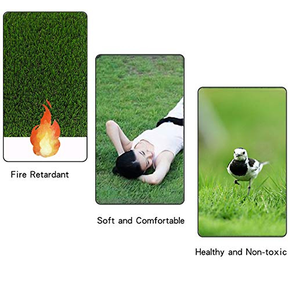 kathson Artificial Grass Turf Tile,2Pcs Rabbit Grass Mat with Upgrade Interlocking System Self-drainingSuitable for Bunny,Dogs and Cats(11.8 x11.8 Inches