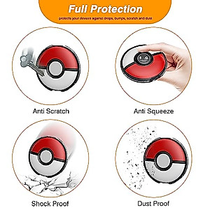 ZAONOOL Protective Case for Pokémon Go Plus + 2023, Cover Case for Pokemon Go Plus Plus with 4 Silicone Button Caps & Wrist Strap, Clear Hard Case for Pokemon Nintendo Switch Game Accessories