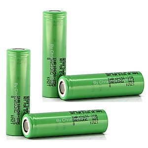 100% Authentic Samsung25R 3.7V Rechargeable 18650 Battery 25R Flat Top, Real 2500mAh(4 Pack, with Free Plastic Case)