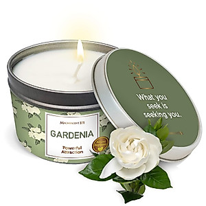 Magnificent 101 Long Lasting Gardenia Scented Smudge Candle | 6 Oz - 35 Hour Burn | All Natural Candle for Manifestation, Purification & House Energy Cleansing