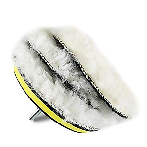 IROCH Wheel Polishing Pad and Polishing Buffer Woolen Polishing Waxing Pads Kits with M14 Drill Adapter with Polished and Polished Items Such as Artificial Stone Furniture Cars (6 Inch)