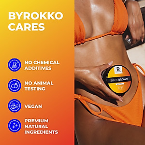 BYROKKO Shine Brown Tanning Oil 7.1 Fl Oz, Tan Accelerator Cream, Use it as Indoor Tanning Lotion for Tanning Beds or Outdoor Sun, Faster Tanning with Premium Natural Ingredients