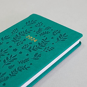 Letts of London Woodland Weekly Planner, 12 Months, January to December, 2024, Pocket Size, 5.875" x 3.125", Multilingual, Green (C082173-24)