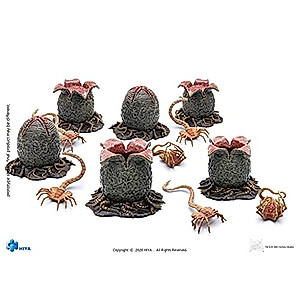 Hiya Toys Aliens: Ovomorph & Facehugger 1:18 Scale Action Figure Set, Multicolor