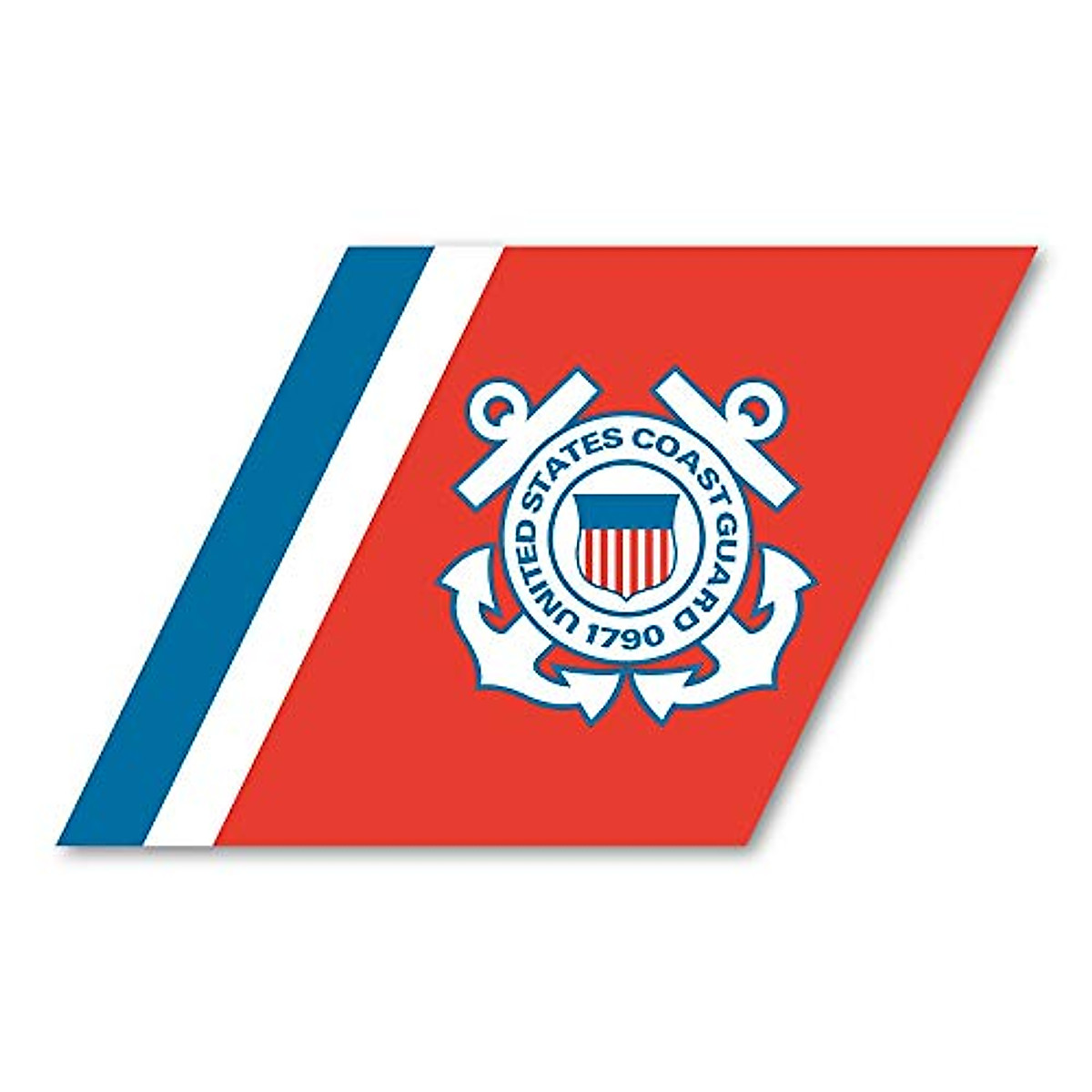 Coast Guard Racing Stripe Logo Magnet by Magnet America is 3.58" x 5.875" Made for Vehicles and Refrigerators