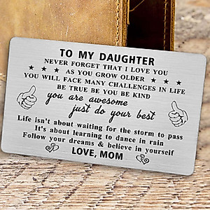 Resdink Daughter Birthday Card Gifts from Mom, Happy Graduation Birthday Gifts for Daughter Girl, Inspirational Present to My Favorite Daughter, Love Daughter Mothers Day Gift Ideas,