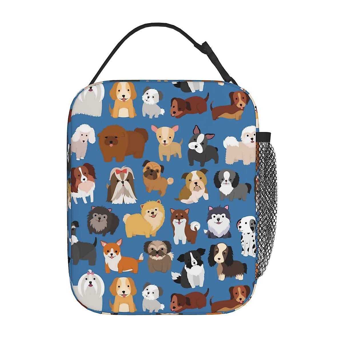 Gbuzozie Cute Puppy Dogs Animal Lunch Bag Insulated Portable Reusable Lunch Box With Zipper For Picnic Work Office Travel School