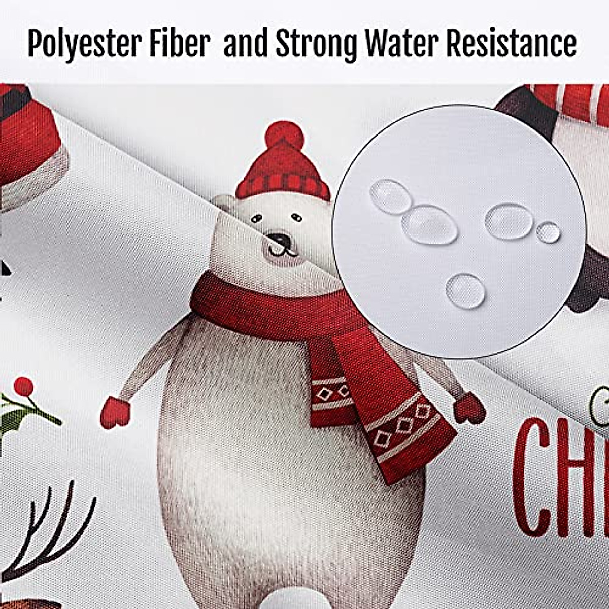 Britimes 4 Piece Shower Curtain Sets with 12 Hooks, Christmas Santa Claus Penguin with Non-Slip Rugs, Toilet Lid Cover and Bath Mat, Durable and Waterproof, for Bathroom Decor Set, 72" x 72"