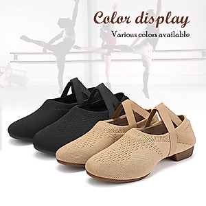 TINRYMX Womens Latin Dance SHOS Closed Toe Ballroom Salsa Tango Teaching Practice Dancing Shoes,US 7