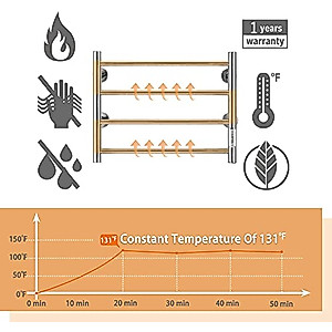 Towel Warmer 4 Bars Wall Mounted Heated Towel Racks for Bathroom Plug-in/Hardwired, Stainless Steel Hot Towel Rack with Timer Brushed Silver…