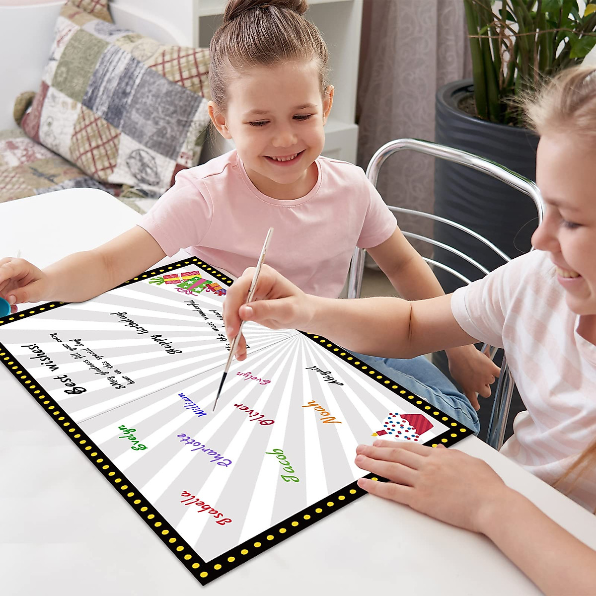 party greeting Jumbo Birthday Card Giant Guest Book Black Happy Birthday Party Decorations Supplies Gifts for Boys Girls -Large 14 x 22 inches