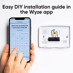 Wyze Programmable Smart WiFi Thermostat for Home with App Control, Energy Saving, Easy Installation, Works with Alexa and Google Assistant, Black