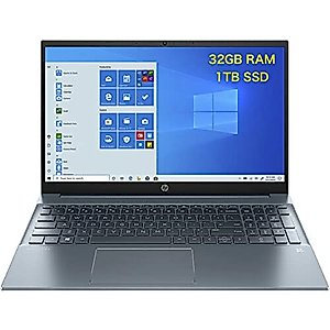 HP Newest Pavilion 15.6" IPS FHD Touchscreen Laptop, Intel 12th Gen 10-Core i7-1255U, Iris Xe Graphics, 32GB DDR4 1TB NVMe SSD, WiFi 6, Type-C, Backlit Keyboard, HDMI, Webcam, Windows 11 Pro