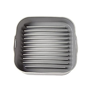 CVLLXS Silicone Pan Multifunctional Air Frying Pot Oven Accessories, Bread Fried Chicken Pizza Basket Baking Disk Baking Tool (Color : Pink) (Gray)