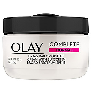 Face Moisturizer by Olay Complete All Day UV Moisture Cream with Sunscreen SPF 15, Normal Skin, 2 Ounce (Pack of 3)