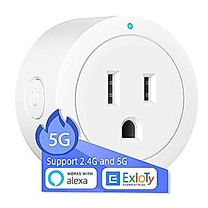 Alexa Smart Plug Exioty, Simple Set Up with One Voice Command, “Amazon Alexa” APP Remote Control, Voice Control, Timer & Schedulete, Stable Connection,Bluetooth Mesh, Require Alexa Echo（1 Pack）