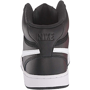 Nike Women's Court Vision Mid Sneaker, Black/White, 6.5