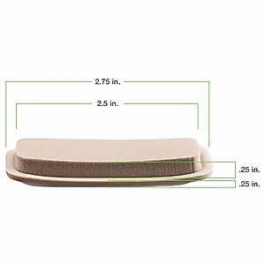 Super Sliders 7/8" x 2 7/8" Self-Stick Outdoor Furniture Glides for Your Outdoor Living Spaces, Beige (12 Pack)