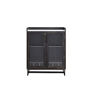 Home Source Accent Server Glass Black