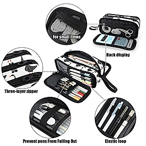 Fustylead Goose Nylon Pencil Bag Large Storage Pouch Pen Case Makeup Bag Simple Stationery Bag School College Office Organizer for Teens Boys Girls Student