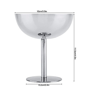 Ice Cream Cups Dessert Dish Stainless Steel Sundae Bowls for Salad Fruit Pudding(Tall)