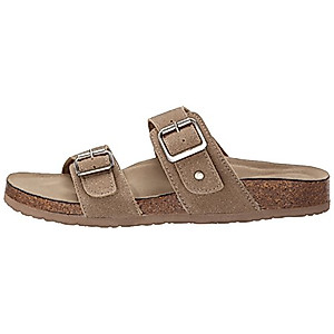 Madden Girl Women's Brando Slide Sandal, Taupe Fabric, 7.5