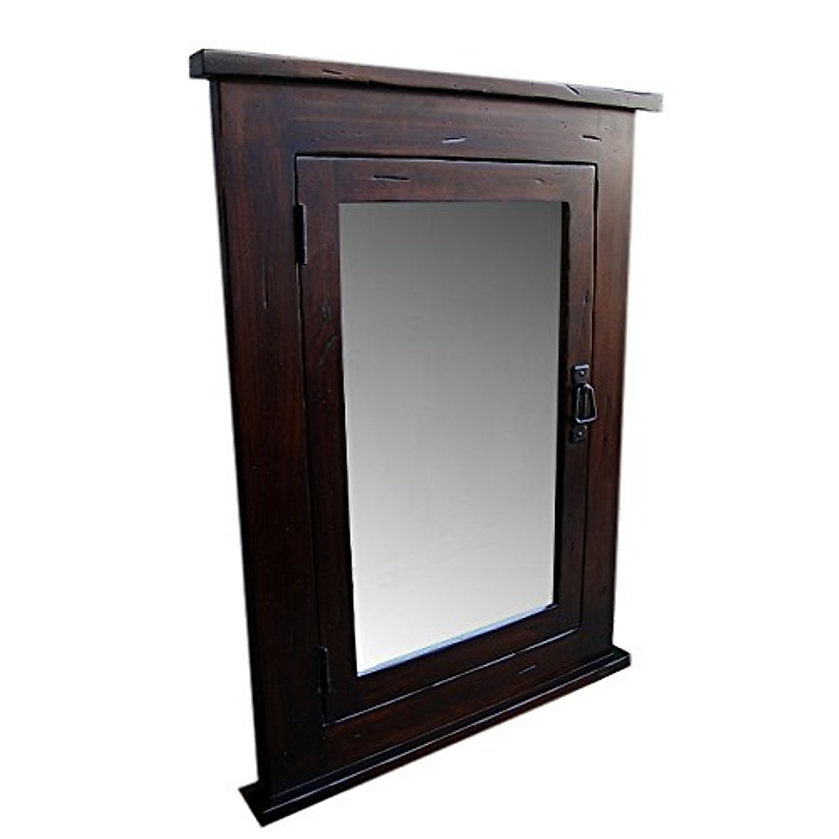 D&E Wood Craft Cabinets 24W x 33H Rustic Mission Recessed Medicine Cabinet/Dark Finish