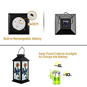 Solar Lanterns Outdoor Hanging Solar Lights Decorative for Garden Patio Porch and Tabletop Decorations. (Butterfly)
