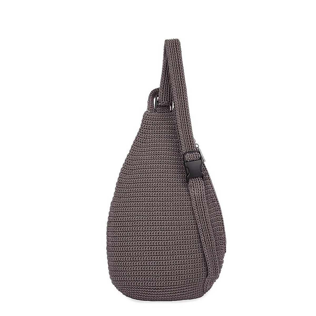 The Sak Geo Sling Backpack in Crochet, Single Sling Shoulder Strap, Mushroom