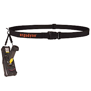 Ergodyne Squids 3135 Barcode Scanner Belt with Hook, Includes Carrying Strap for Bar Code Scanners, Black, Large