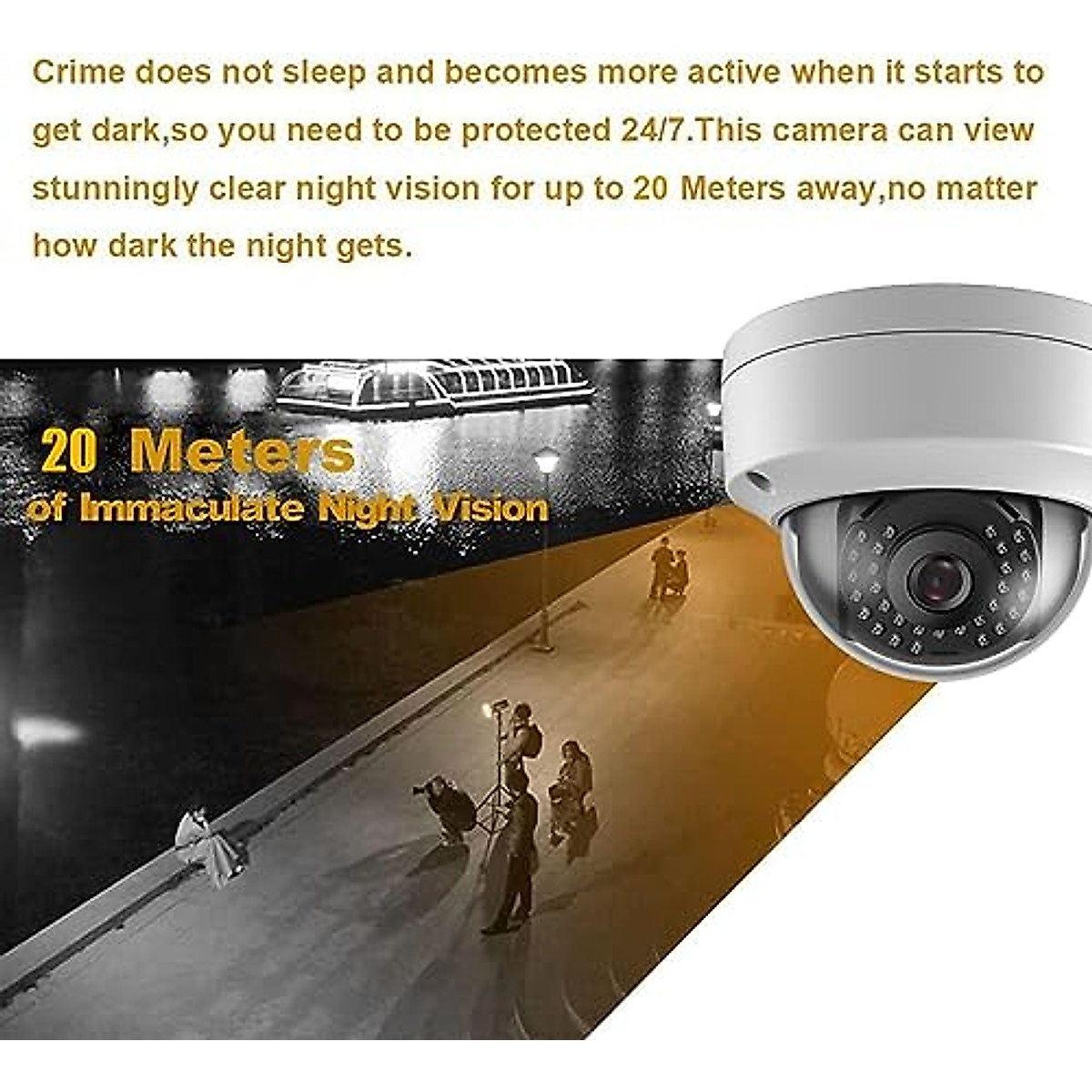 2MP Analog TVI AHD CCTV Vandal Dome Surveillance Security Camera, 2.8mm 100° Wide Viewing Angle, 1080P, 65ft Night Vision, Outdoor, Compatible with Swann/ANNKE/Hikvision DVR, Full Metal Housing