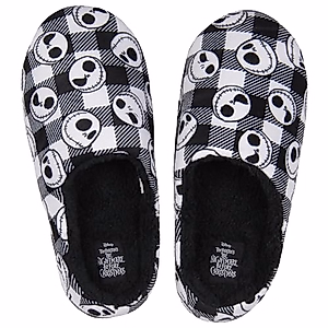 Disney Nightmare Before Christmas Jack Skellington Fleece Lined Foam Slippers For Men Women, House Slippers for Indoors and Outdoor (Large/X-Large)