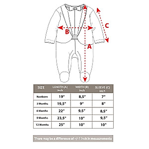 Lilax Baby Boy Gentleman Tuxedo Footie Christmas Holiday Outfit with Bow Tie (3 Months, Black)