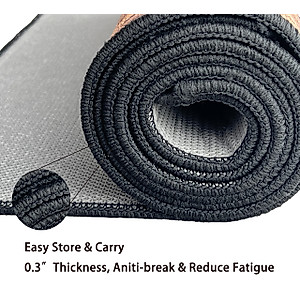 LUOWAN Fall Sunflower Farmhouse 2 Piece Kitchen Mat Set, Non-Slip Anti-Fatigue Wooden Grain Standing Mats, Retro Thanksgiving Comfort Throw Rug for Kitchen Laundry Office, 17"x29"+17"x47"