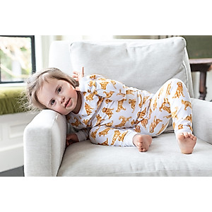 Mud Pie Unisex Kid's Children's Dog Breed Toddler Pajamas, White-Golden Retriever, 5T