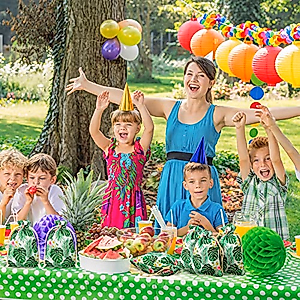 Saintrygo 20 Pack Luau Gift Bags with Drawstring Hawaiian Party Favor Summer Tropical Palm Leaf Candy Bags Goodies Treat Bag Small Jewelry Pouches for Luau Hawaii Party Birthday Supplies (4 x 6 Inch)