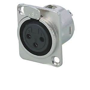 priaolker 3 Pin XLR Female Socket Metal Panel Mount Chassis Microphone Audio Jack D-Type Connector Adapter, Pack of 5