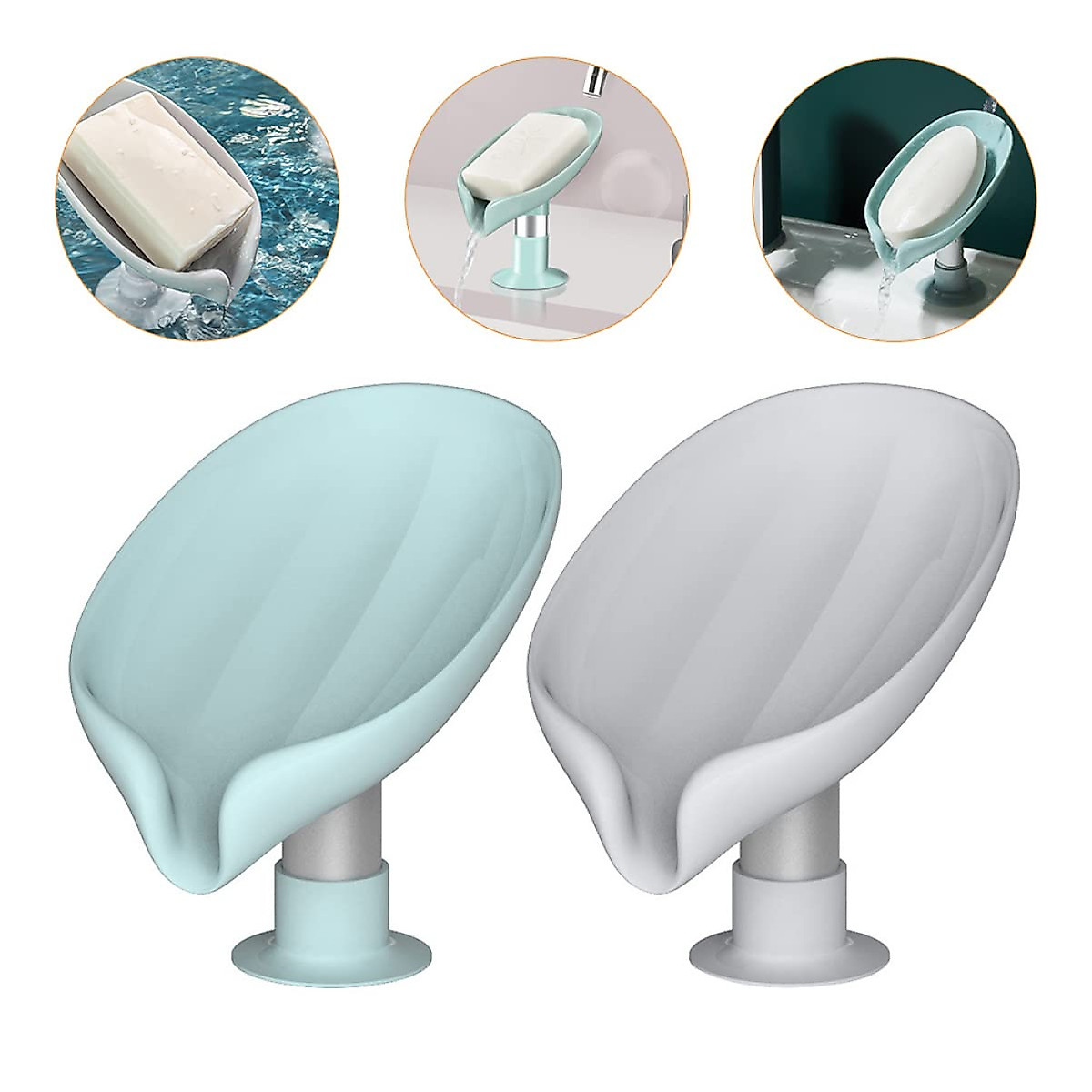 Cabilock 4 Pcs soap drainer Sponge Drying Holder sucker holder drainage soap bathtub soap holder decorative No Drilling soap tray Soap drying Dish abs bracket travel multipurpose