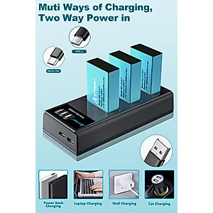 Artman 3-Pack LP-E17 Batteries 1300mAh and 3-Channel LCD Charger Pack for Canon EOS RP R10 R8 R50 Rebel T6i T7i T8i T6s SL2 SL3 EOS M3 M5 M6 200D 77D 750D 760D 800D 8000D KISS X8i Camera