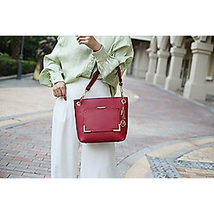 MKF Crossbody Tote Bag for Women, & Wristlet Wallet Purse Set – PU Leather Top-Handle Satchel Shoulder Handbag Grace