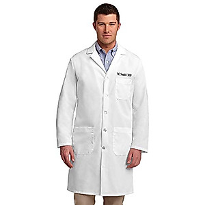 Marvelous Printing Unisex Embroidered White Lab Coat - Lab Coat - Add a name - Business Name - Personalized Lab Coat with Name (Ladies L)
