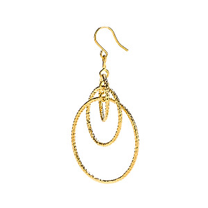 LIFETIME JEWELRY Triple Hoops Earrings for Women and Girls 24k Real Gold Plated