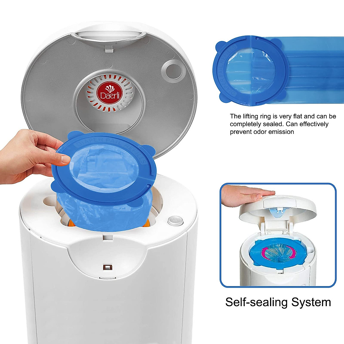 Diaper Pail Refill Bags,Fully Compatible with Arm&Hammer Disposal System Seal and Toss Diaper Pail Refills,Holds up to 1020 Diapers 34 Pack (Lavender)