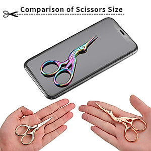 5 Pieces Stainless Steel Tip Classic Stork Scissors Crane Design 3.6 Inch Sewing Dressmaker Scissors for Embroidery, Craft, Needle Work, Art Work or Everyday Use (Style A)