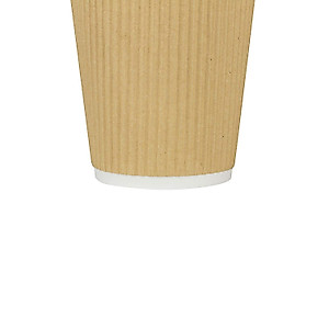 Karat C-KRC512 12 oz Ripple Paper Hot Cup (90mm Diameter), Kraft (Case of 500)