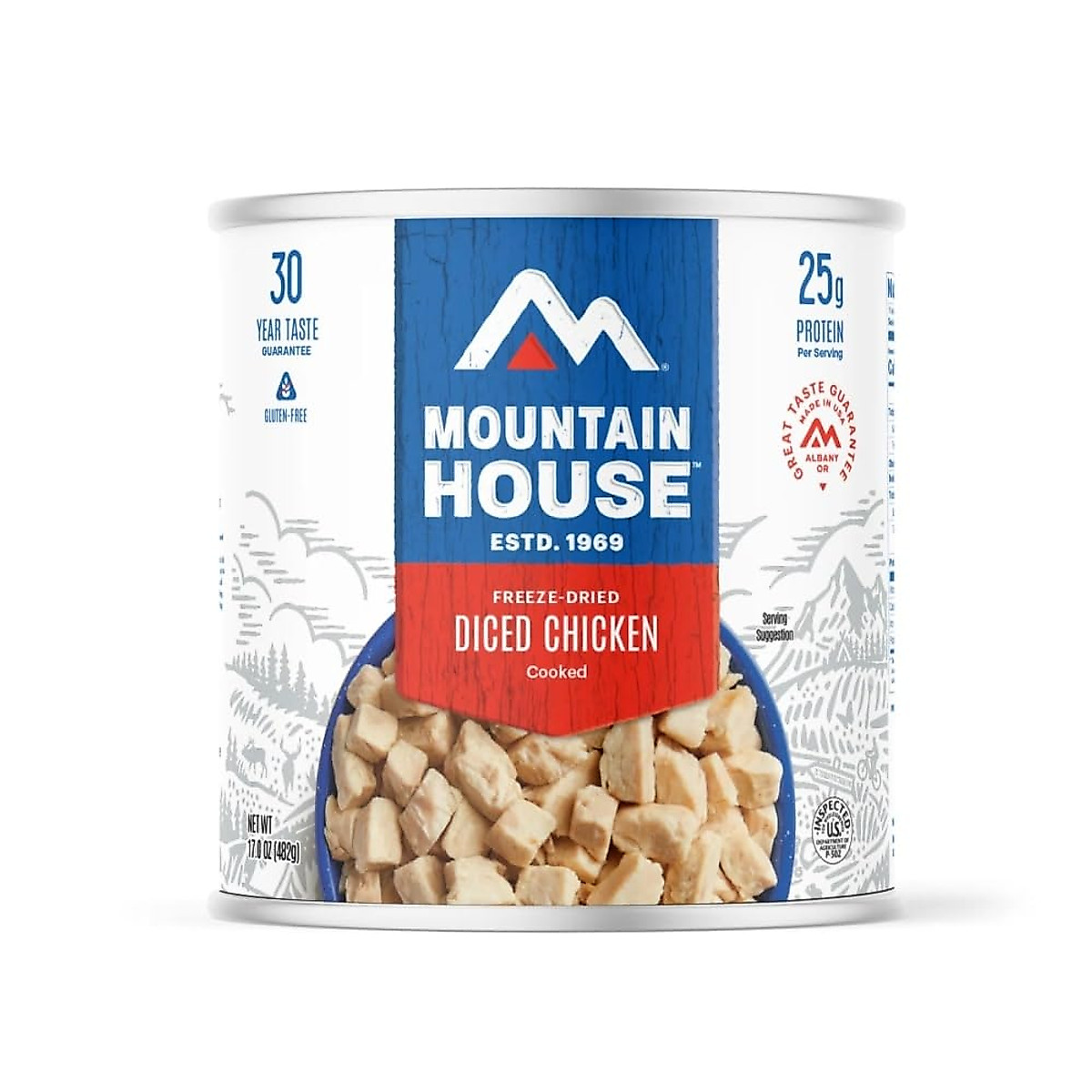 Mountain House Freeze Dried Diced Chicken #10 Can Hunting, Survival, Camping, Backpacking Food Backed by a 30-Year Perfect Taste Survival and Emergency Food Gluten Free 6 Cans Per Case