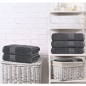 Utopia Towels 4 Piece Luxury Bath Towels Set, (27 x 54 Inches) 100% Ring Spun Cotton 600GSM, Lightweight and Highly Absorbent Quick Drying Towels for Bathroom, Gym, Spa, and Hotel (Grey)
