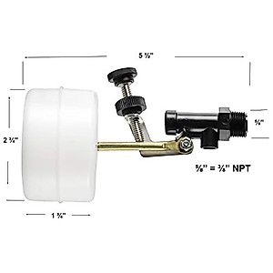 Float-Tec Letro Pentair T26 ABS Plastic Float Valve EZ Adjustment autofill Water Filler Leveler